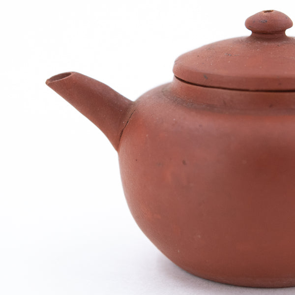Antique Chao Zhou Red Clay Flat Lid Shui Ping Chinese Teapot (Handle G ...