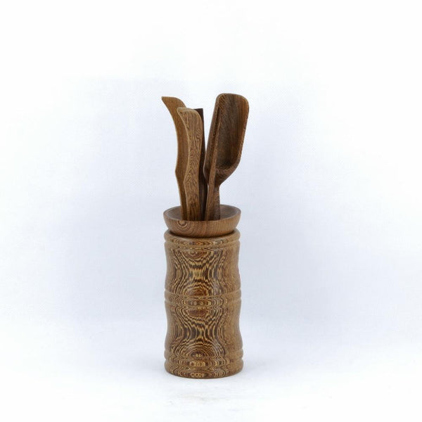 Chinese Cha Dao Natural Wenge Wood Bamboo Shape Tea Utensils W2 – The ...